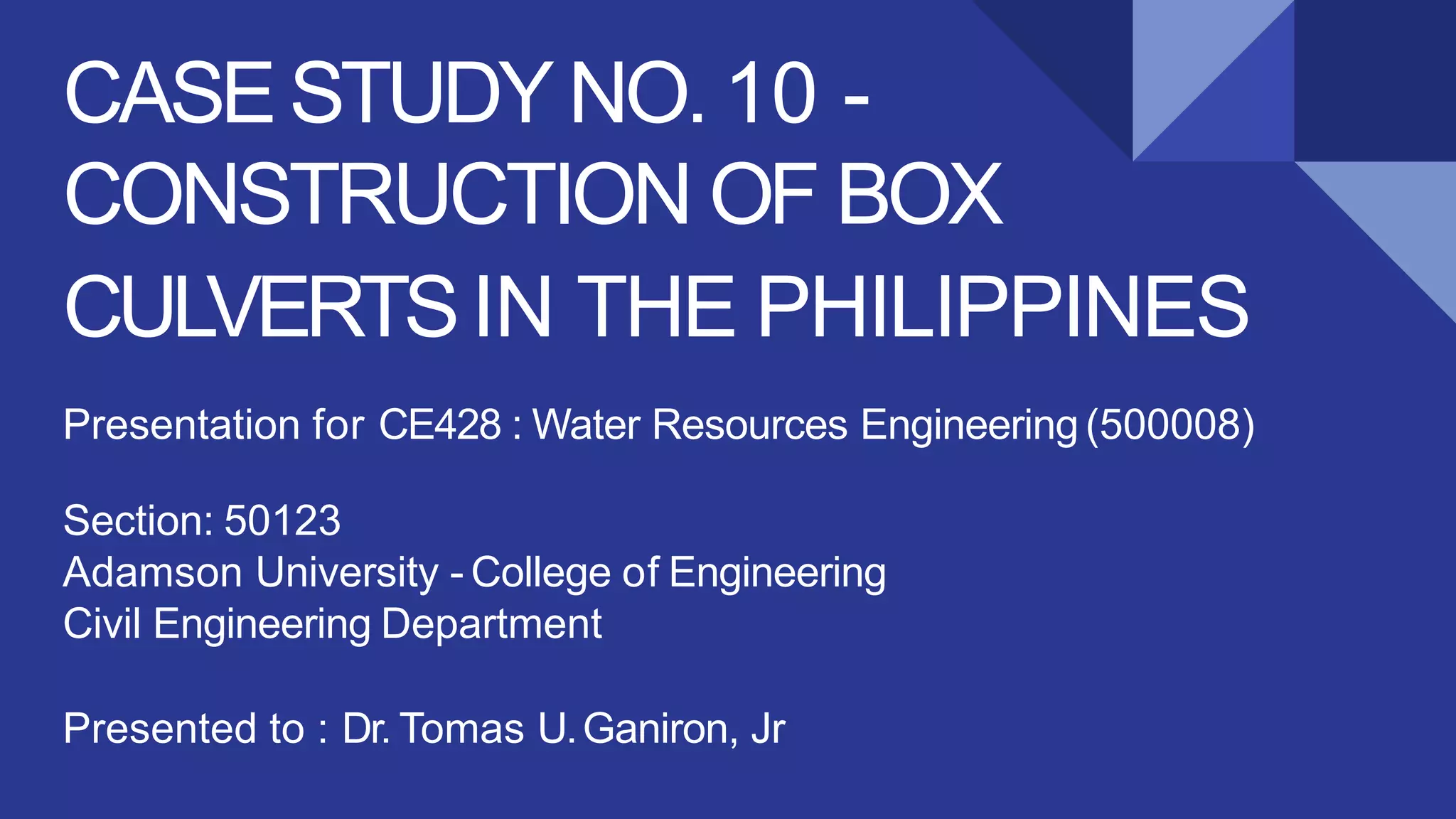 Case Study No. 10-Construction of Box Culverts in the Philippines | PDF