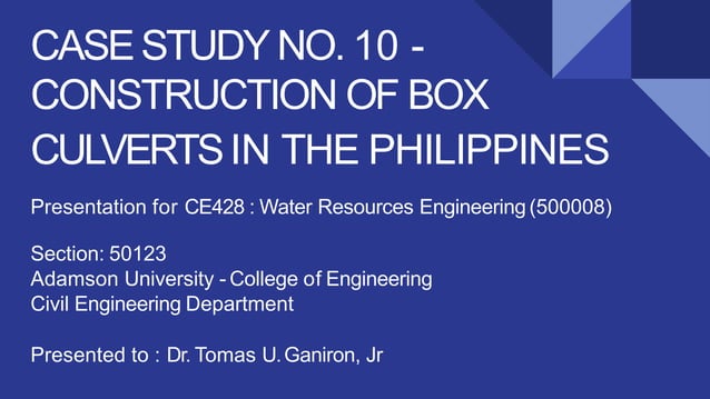 Case Study No. 10-Construction of Box Culverts in the Philippines | PDF | Civil Engineering ...
