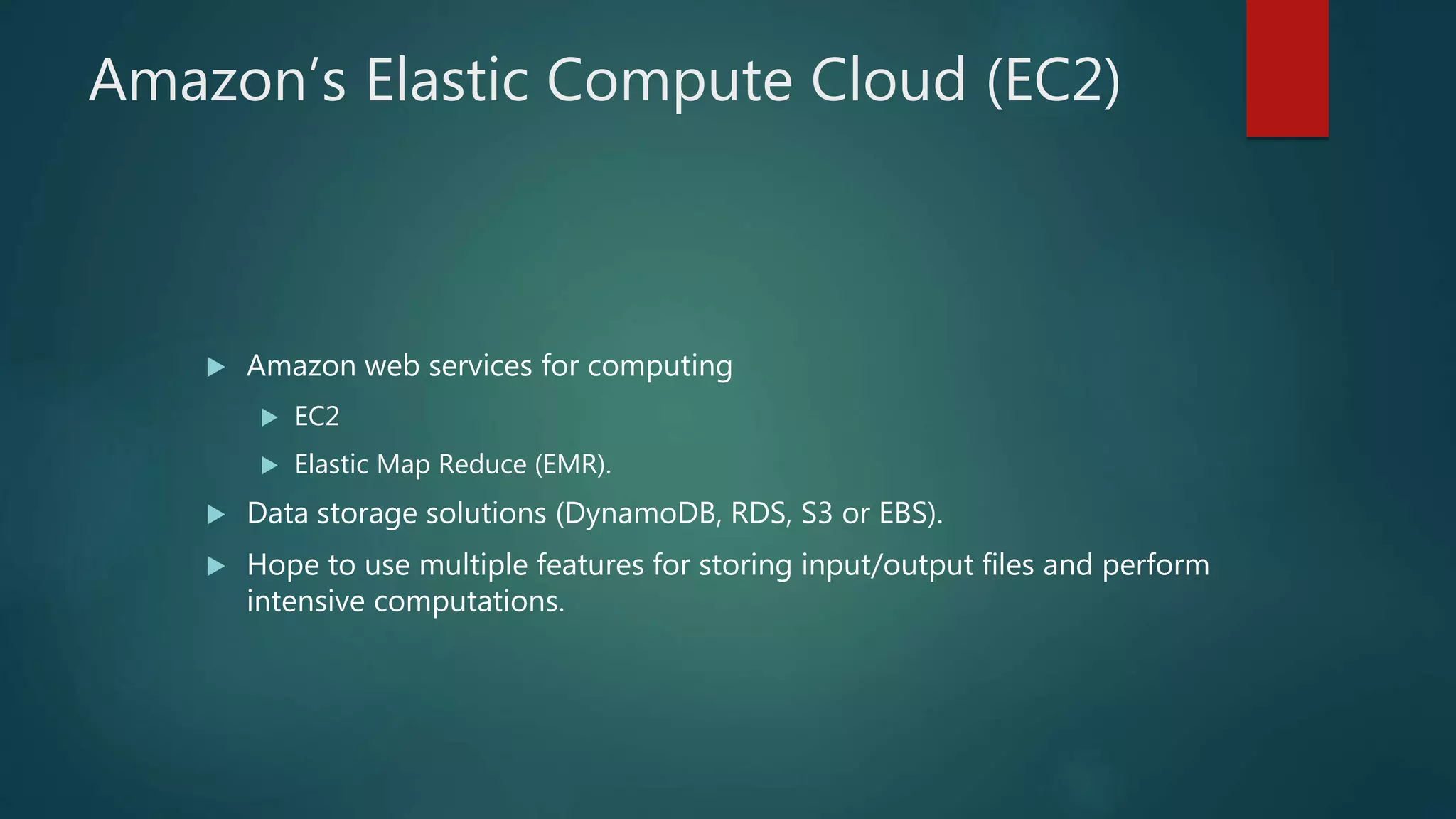 Case study of amazon EC2 by Akash Badone | PPTX | Operating Systems | Computer Software and ...