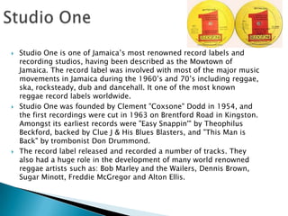 Case study of artists | PPTX | Reggae | Music
