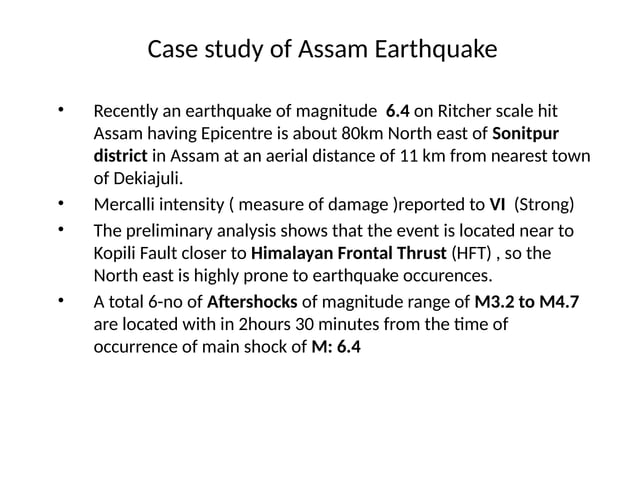 case study of Asssam earthquake presented by Jaya Lahoti.pptx | Civil ...
