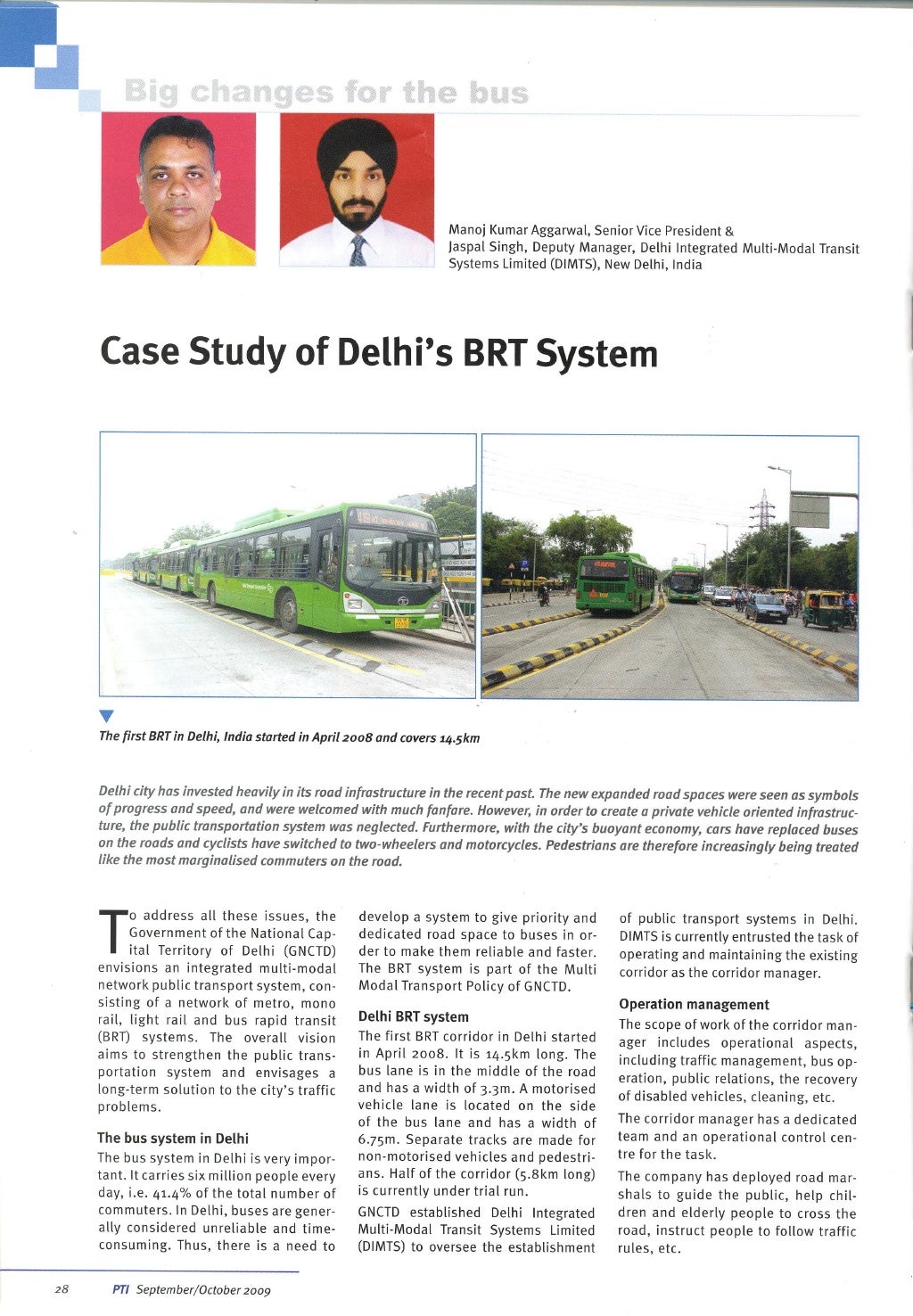 Case study of Delhi Bus Rapid Transit System