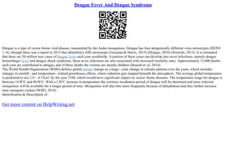 Case Study Of Dengue | PDF | Infectious Diseases | Diseases and Conditions