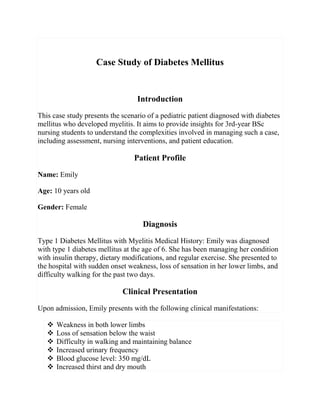 Case Study of Diabetes Mellitus.docx and types | DOCX
