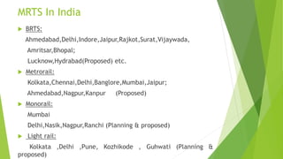 Case study of feasibility study of mrts | PPTX