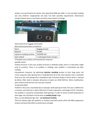 Case study of injection molding defects | PDF