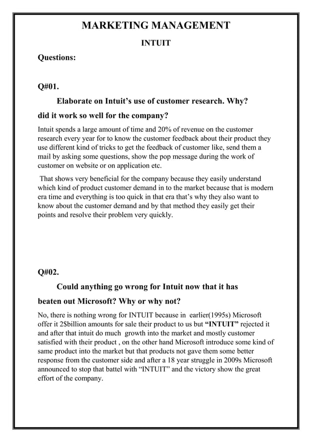 Case study of intuit | PDF