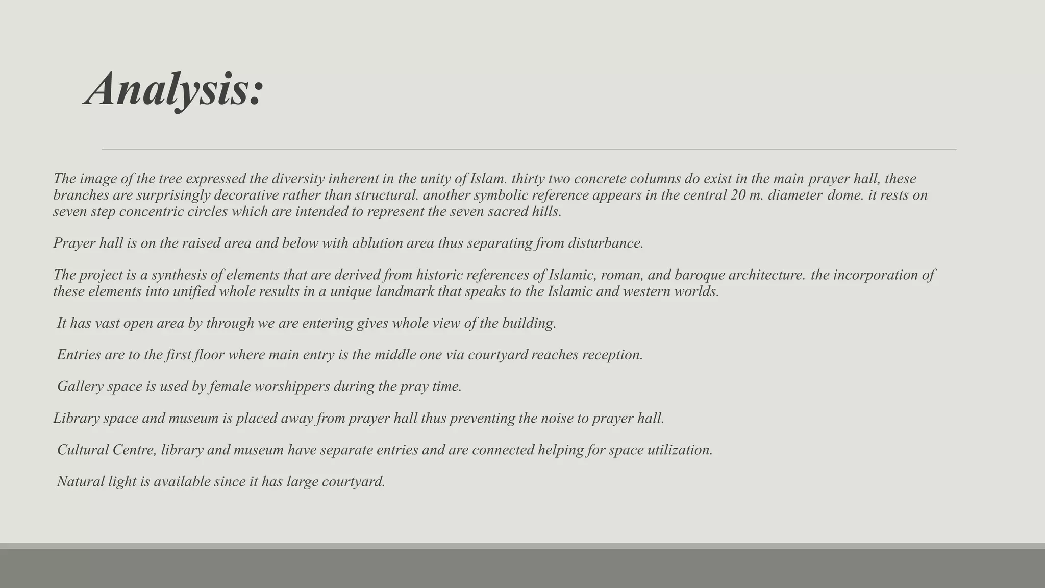 Case study of Islamic center of Rome, Faisal mosque, Suleiman mosque ...