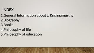 Case Study Of J. Krishnamurthy (group no.- 12) | PPTX