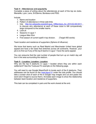 Case Study of a National Sports League - IB Geography | DOC