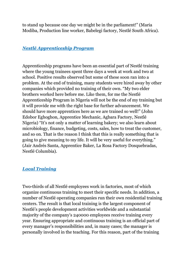 Case study of nestle training and development | DOCX | Business ...