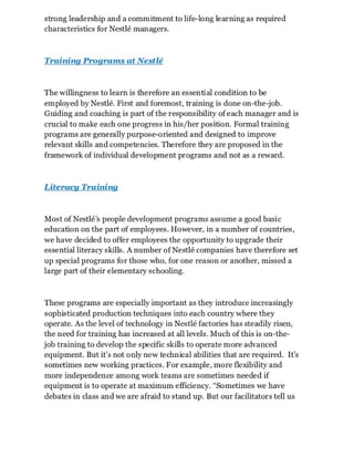 Case study of nestle training and development | PDF | Apprenticeships ...