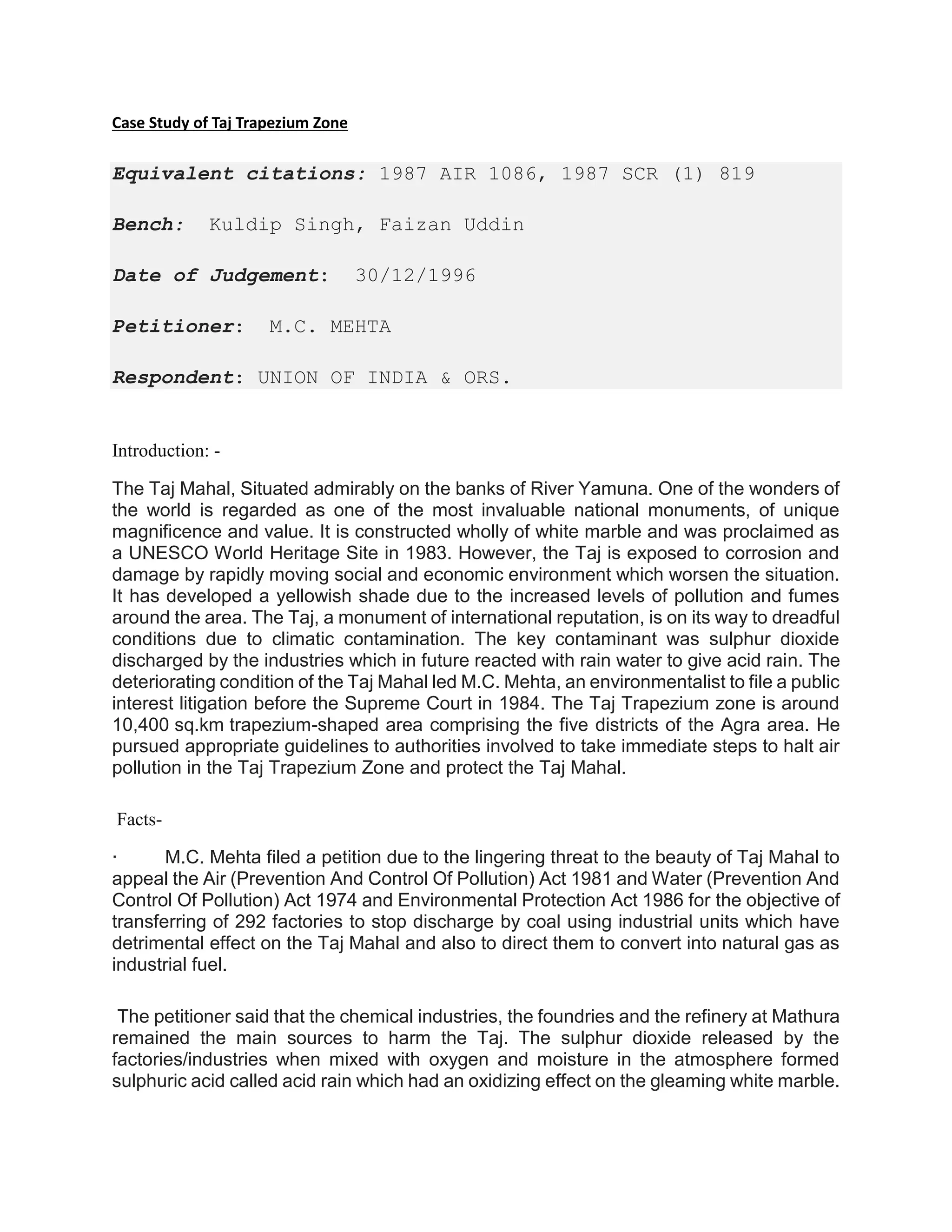 Case Study of Taj Trapezium Zone.docx