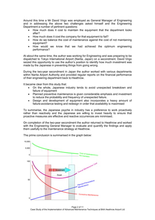 Case Study Of The Implementation Of Advanced Maintenance Techniques At Baa Heathrow Airport Ltd ...