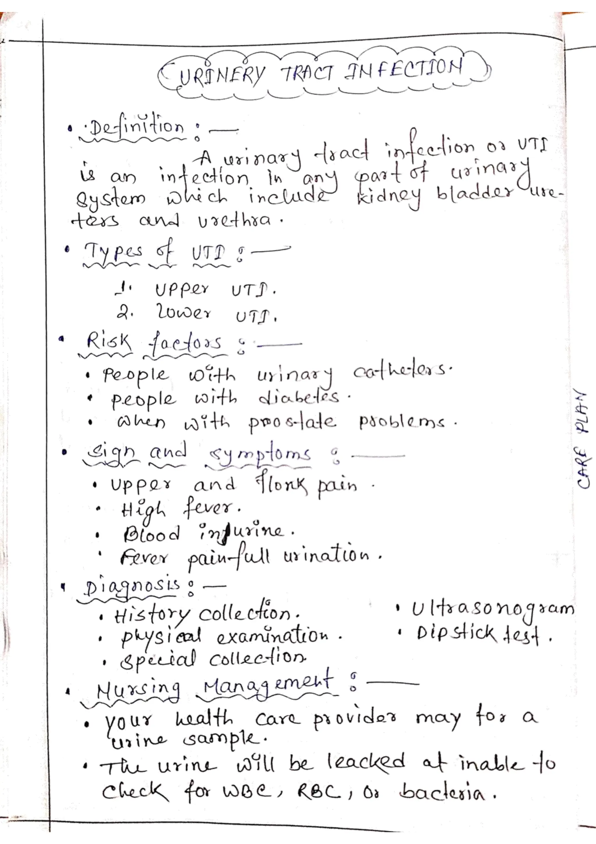 CASE STUDY ON -UTI(Urinary Tract Infection) | DOCX
