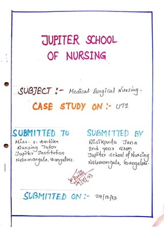 CASE STUDY ON -UTI(Urinary Tract Infection) | PDF