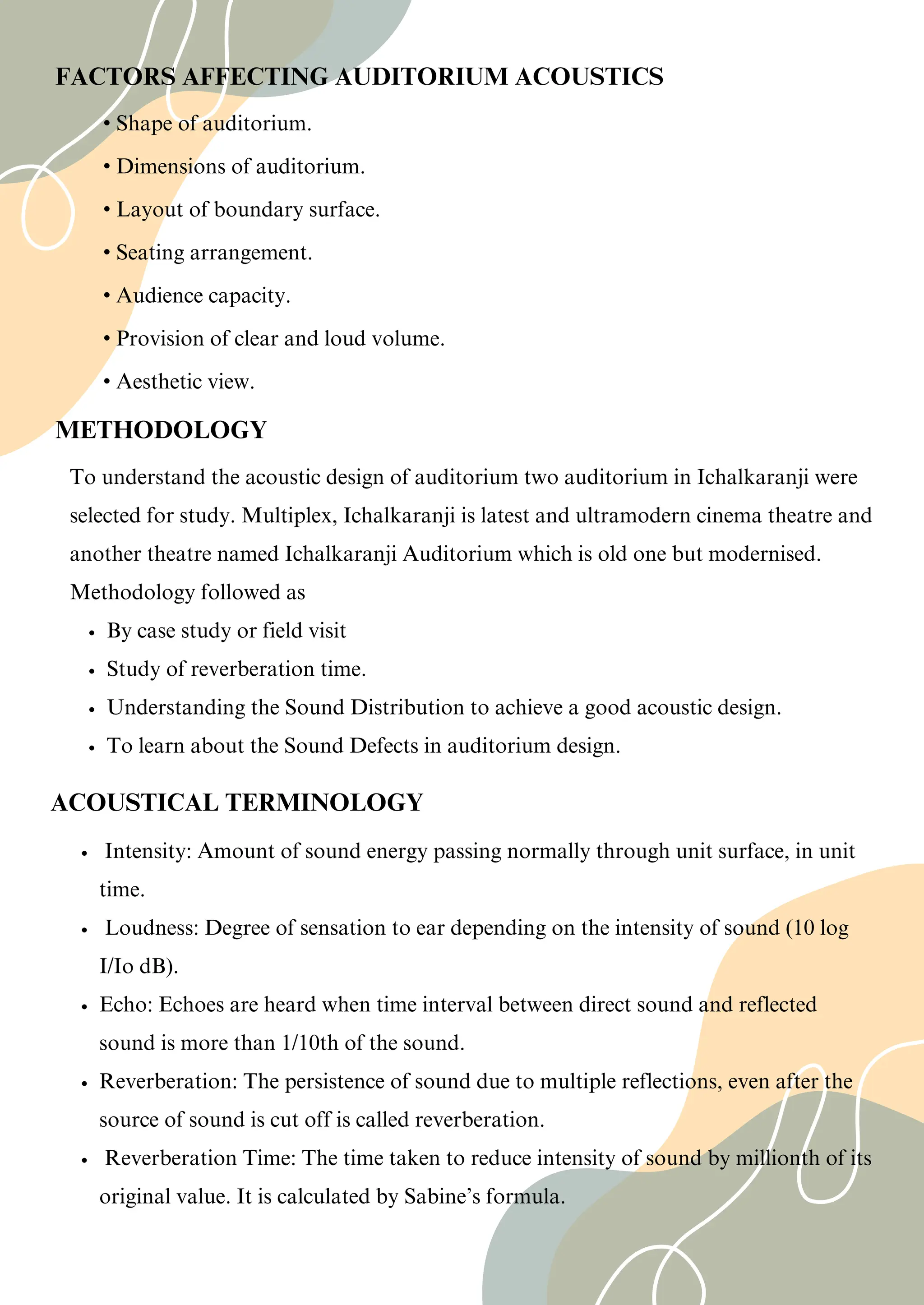 Case Study on good and bad acoustics in auditorium | PDF