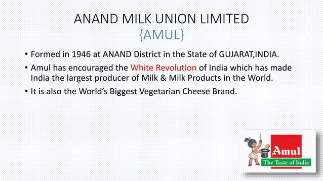 Case study on Amul-2019 | PPTX
