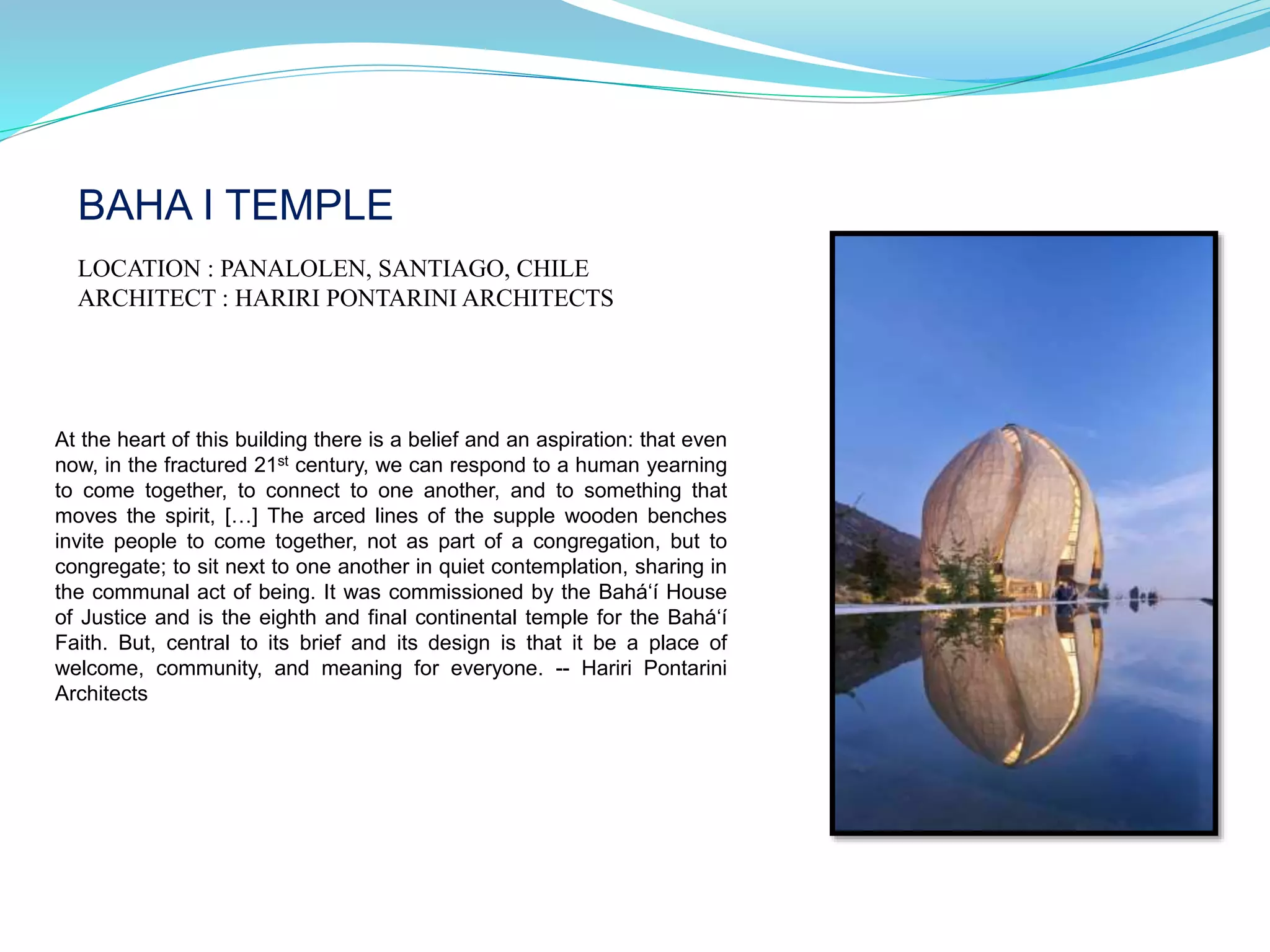 Case study on baha i temple | PPTX