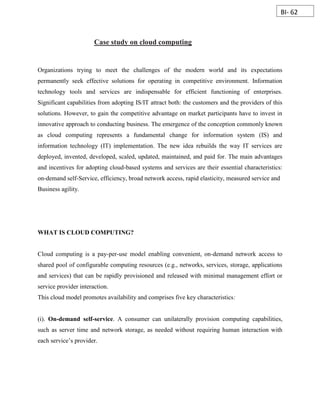 Case study on cloud computing | DOCX