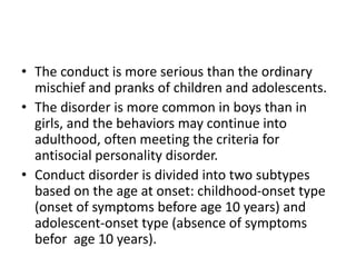 Case study on conduct disorder | PPTX
