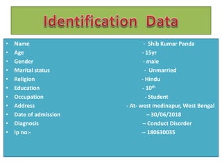 Case study on conduct disorder | PPTX
