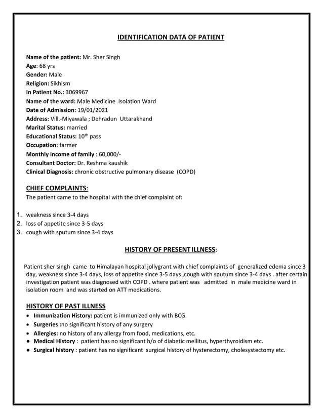Case study on copd | PDF