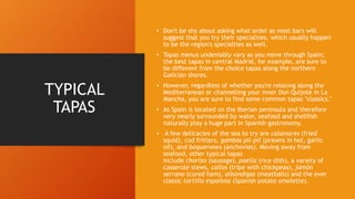 Case study on culinary history of spain & popularity of tapas | PPTX