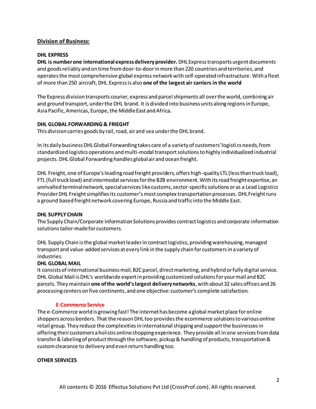 Casestudy on DHL | DOCX | Cloud Computing | Internet