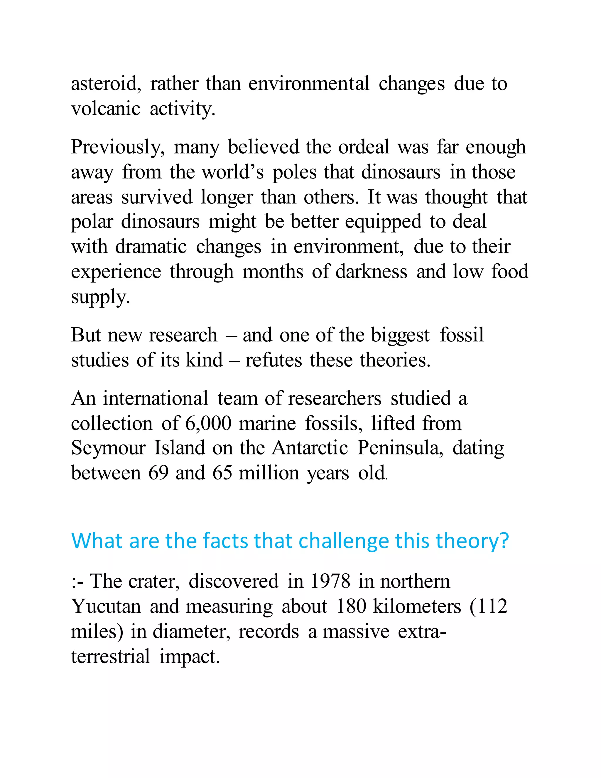 Case study on dinosaurs | DOCX