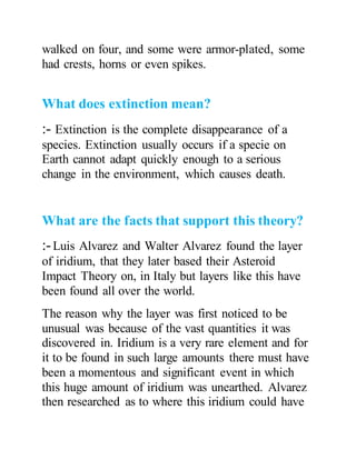 Case study on dinosaurs | DOCX