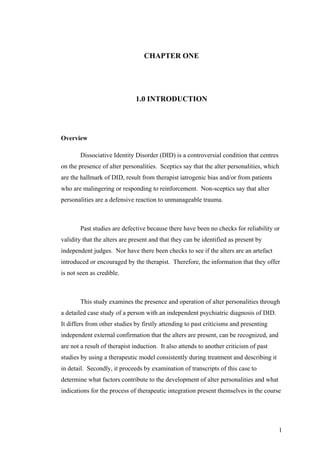 Case Study on Dissociative Identity Disorder Sample | PDF