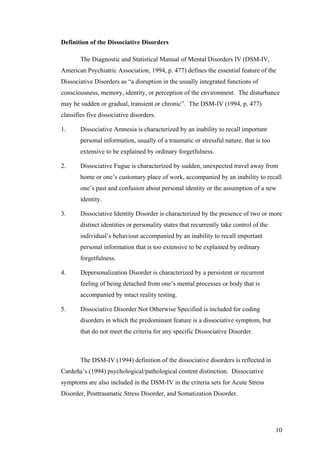 Case Study on Dissociative Identity Disorder Sample | PDF