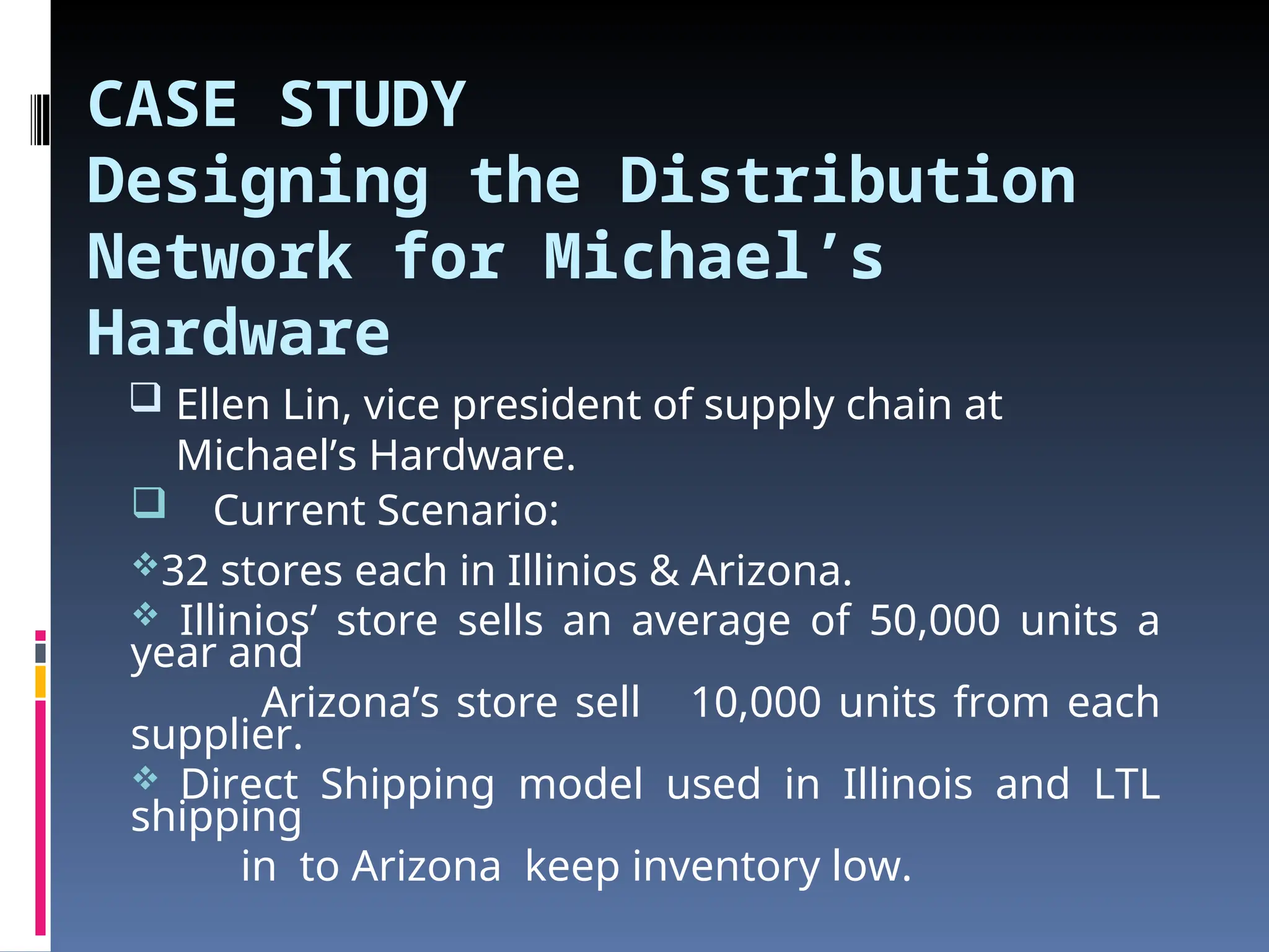 casestudy on distributionnetworkformichaelshardwaregroupgate.ppt