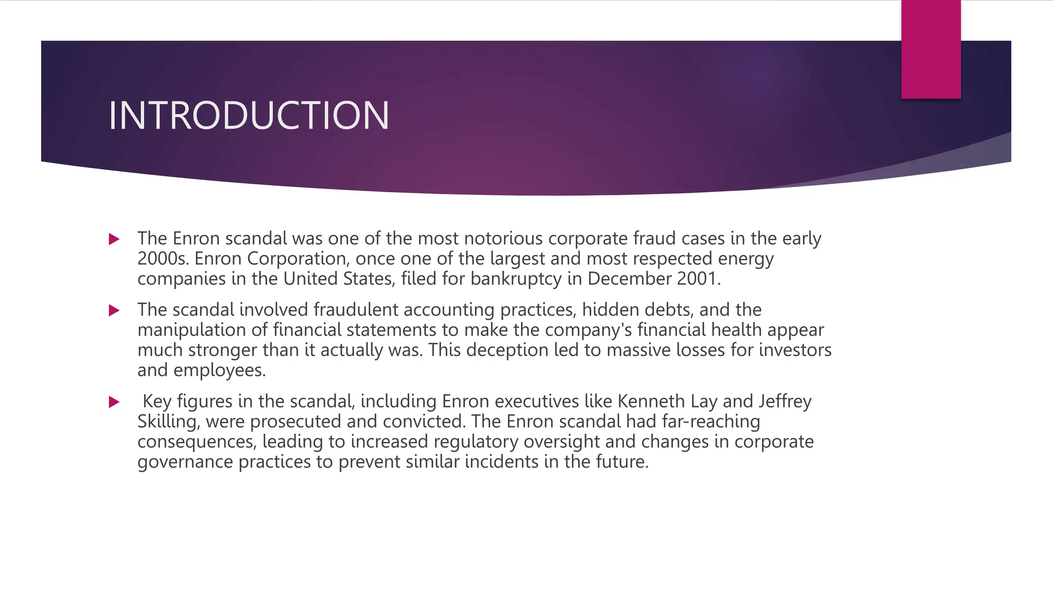 Case Study on Enron Company Scandal.pptx | Business Accounting ...