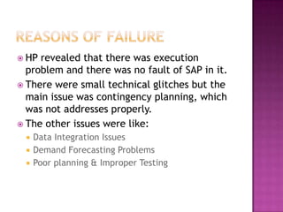 Case study on erp failures | PPTX