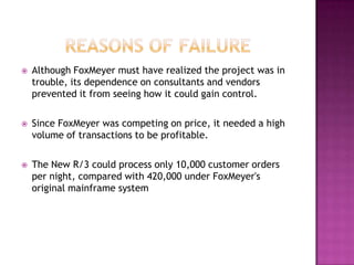 Case study on erp failures | PPTX
