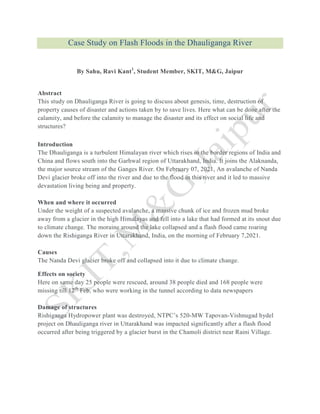 Case study on flash floods in the dhauliganga river 1 | PDF