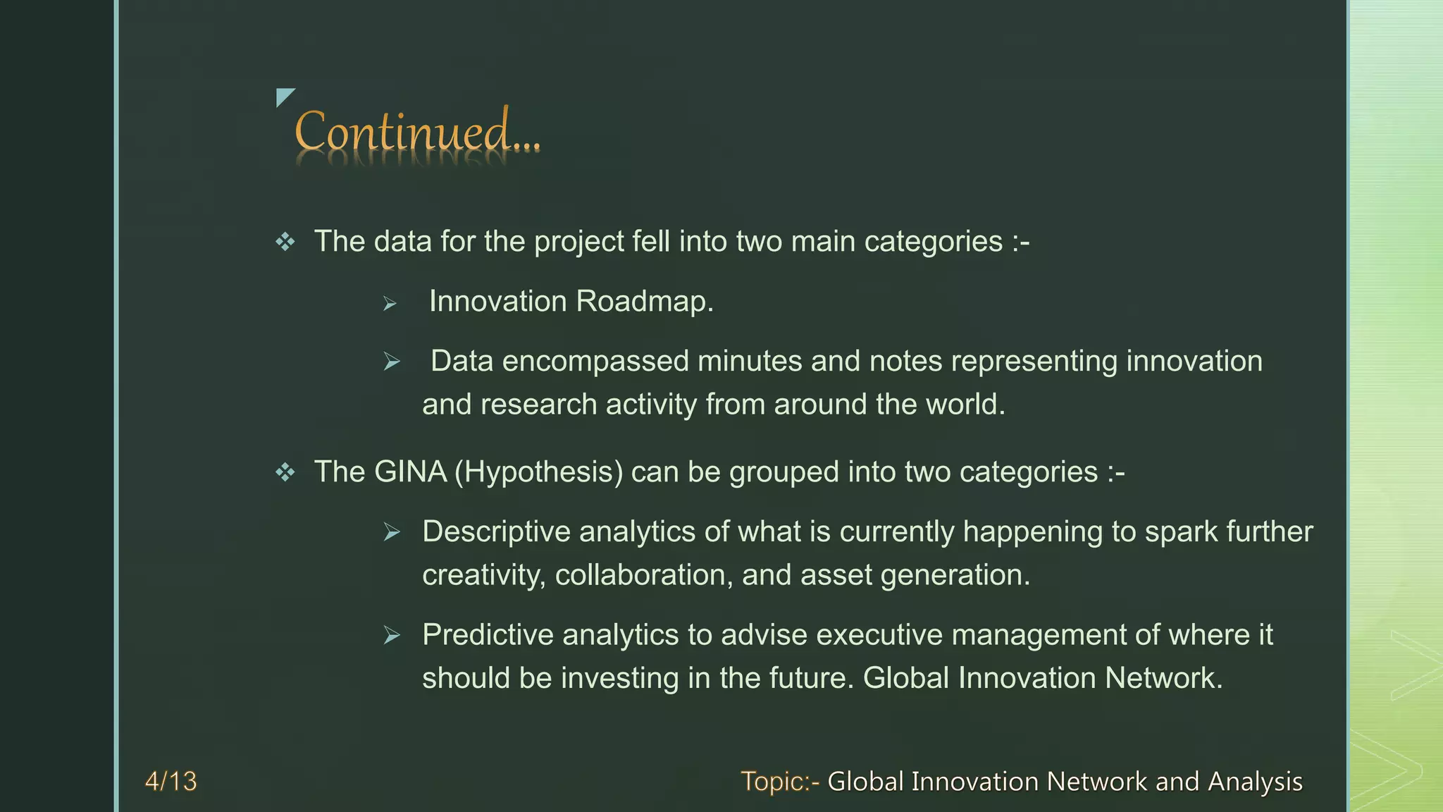 Case study on gina(gobal innovation network and analysis) | PPTX