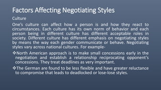Case study on impact of personality, culture and gender on negotiation ...