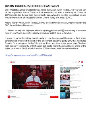 Case study on Justin Trudeau's Election Campaign | Aylin Global | PDF