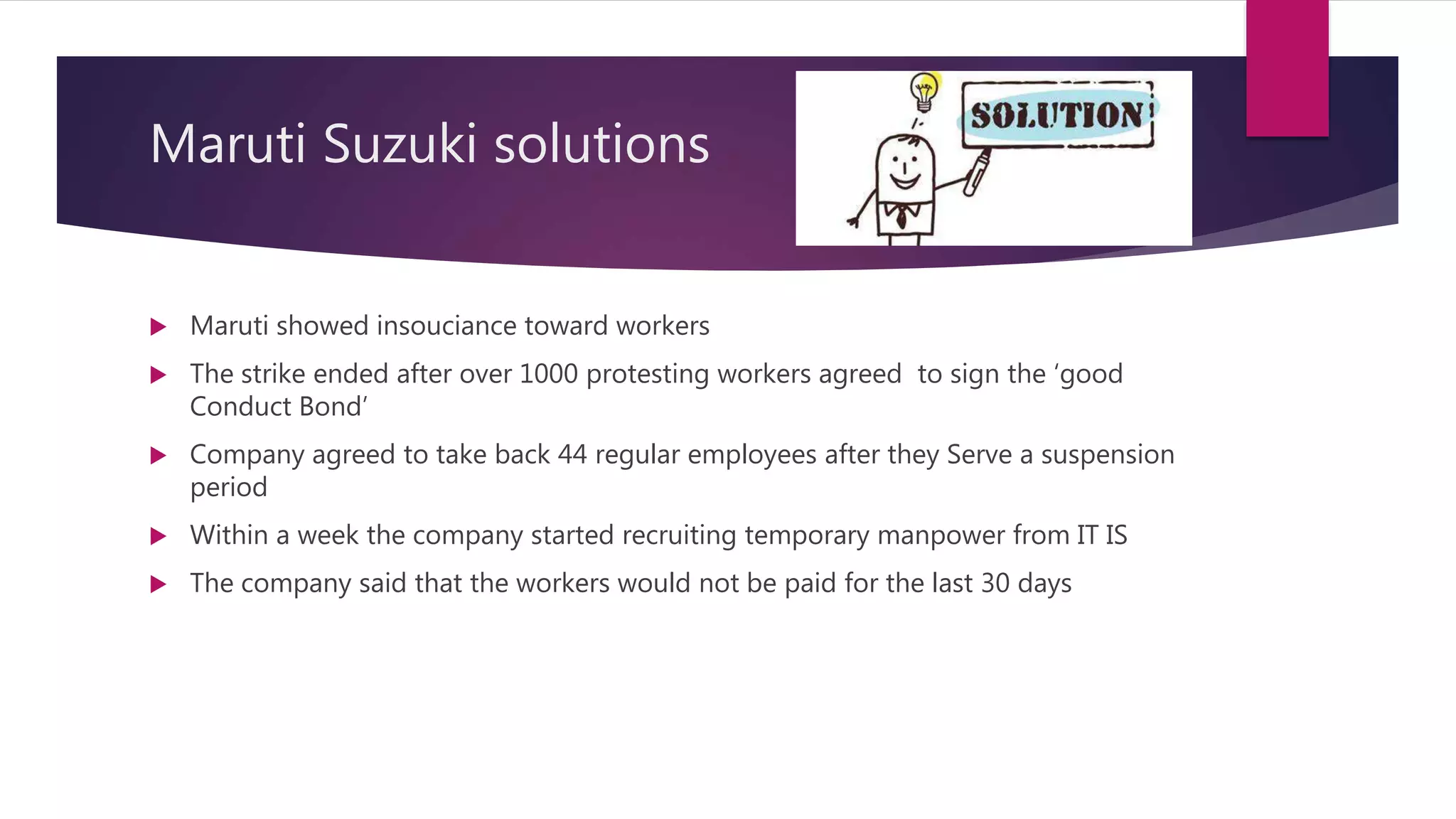 Case study on labour unrest at maruti suzuki | PPTX