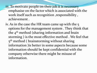 Casestudy on managing motivation in a difficult econom | PPTX | Human ...