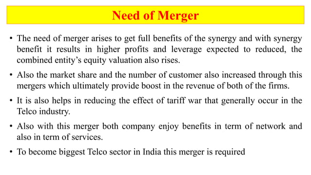 Case study on merger of Vodafone and Idea (VI).pptx | Mergers and Acquisitions | Business ...