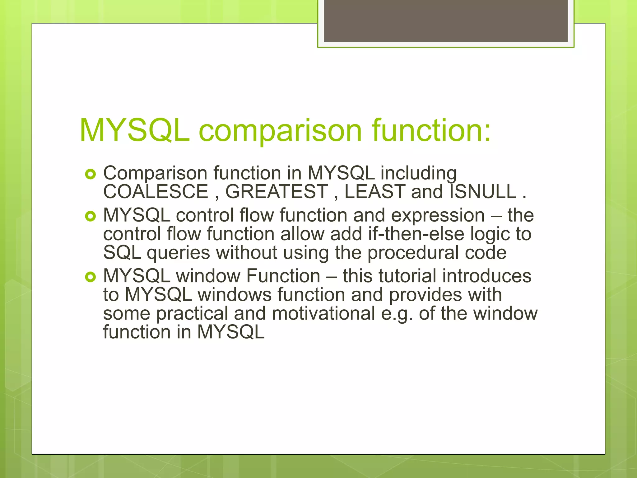 Case study on mysql in rdbms | PPTX