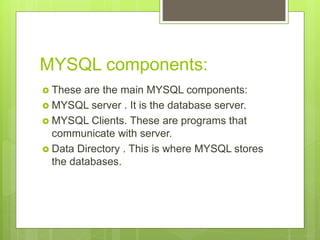 Case study on mysql in rdbms | PPTX
