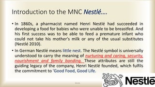 Case study on Nestle | PPTX