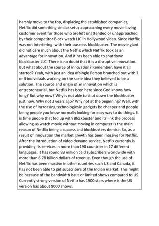 Case study on Netflix.docx