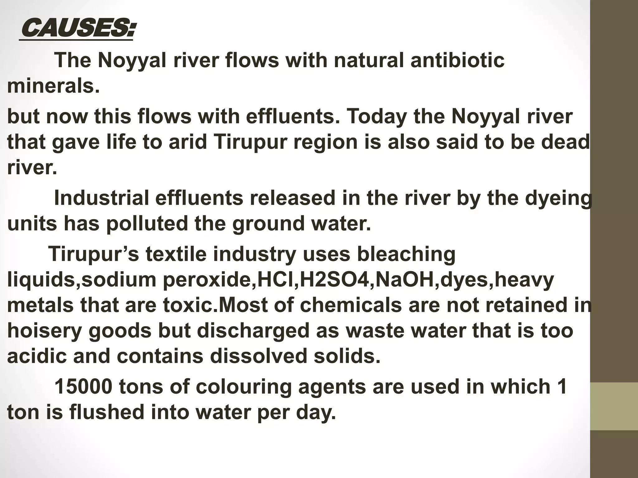 Case study on noyyal river basin | PPTX
