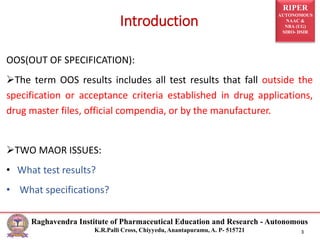 Case study on Out of Specification (OOS). | PPTX